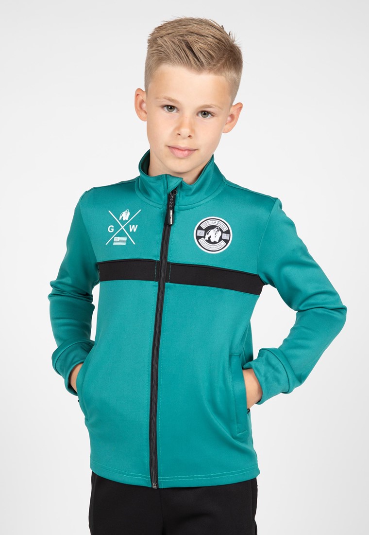 Vernon Kids Track Jacket - Teal Green Gorilla Wear