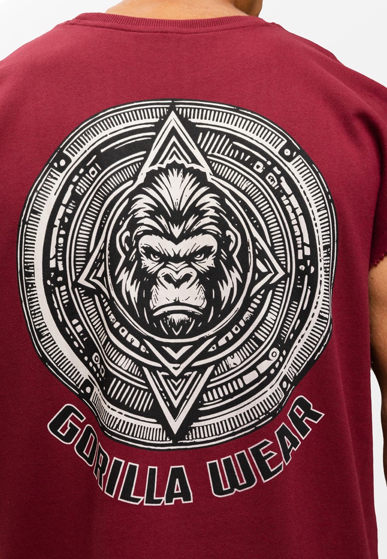 Bouse Camiseta Sin Mangas Cut Off - Burdeos - L Gorilla Wear