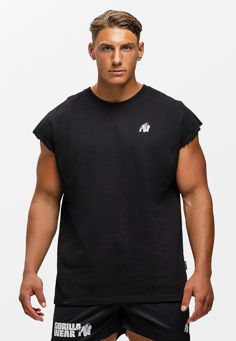 Bouse Camiseta Sin Mangas Cut Off - Negro - M Gorilla Wear