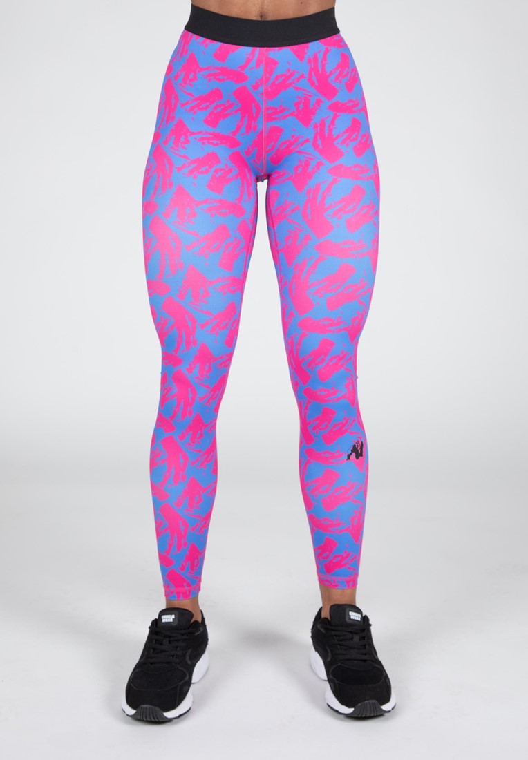 Colby Leggings - Blue/Pink Gorilla Wear