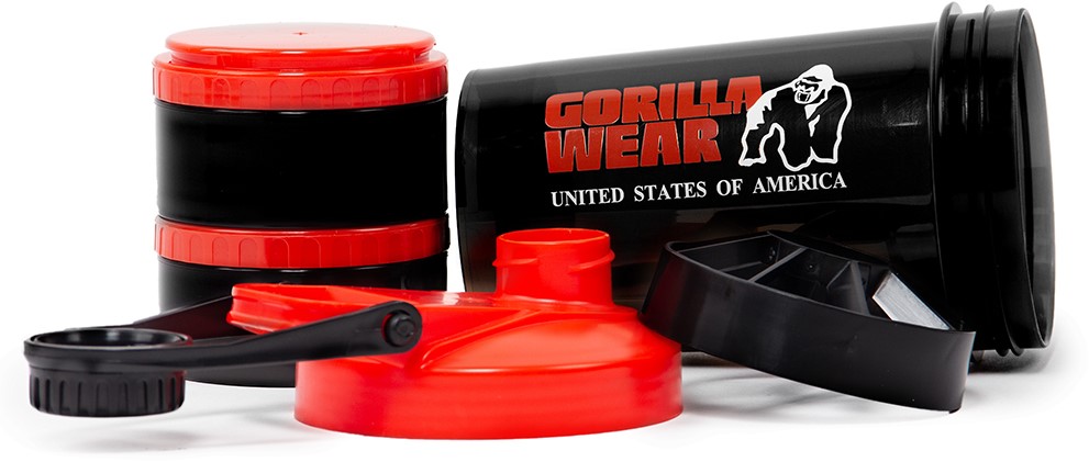 Shaker 2 GO 500ML - Black/Red Gorilla Wear